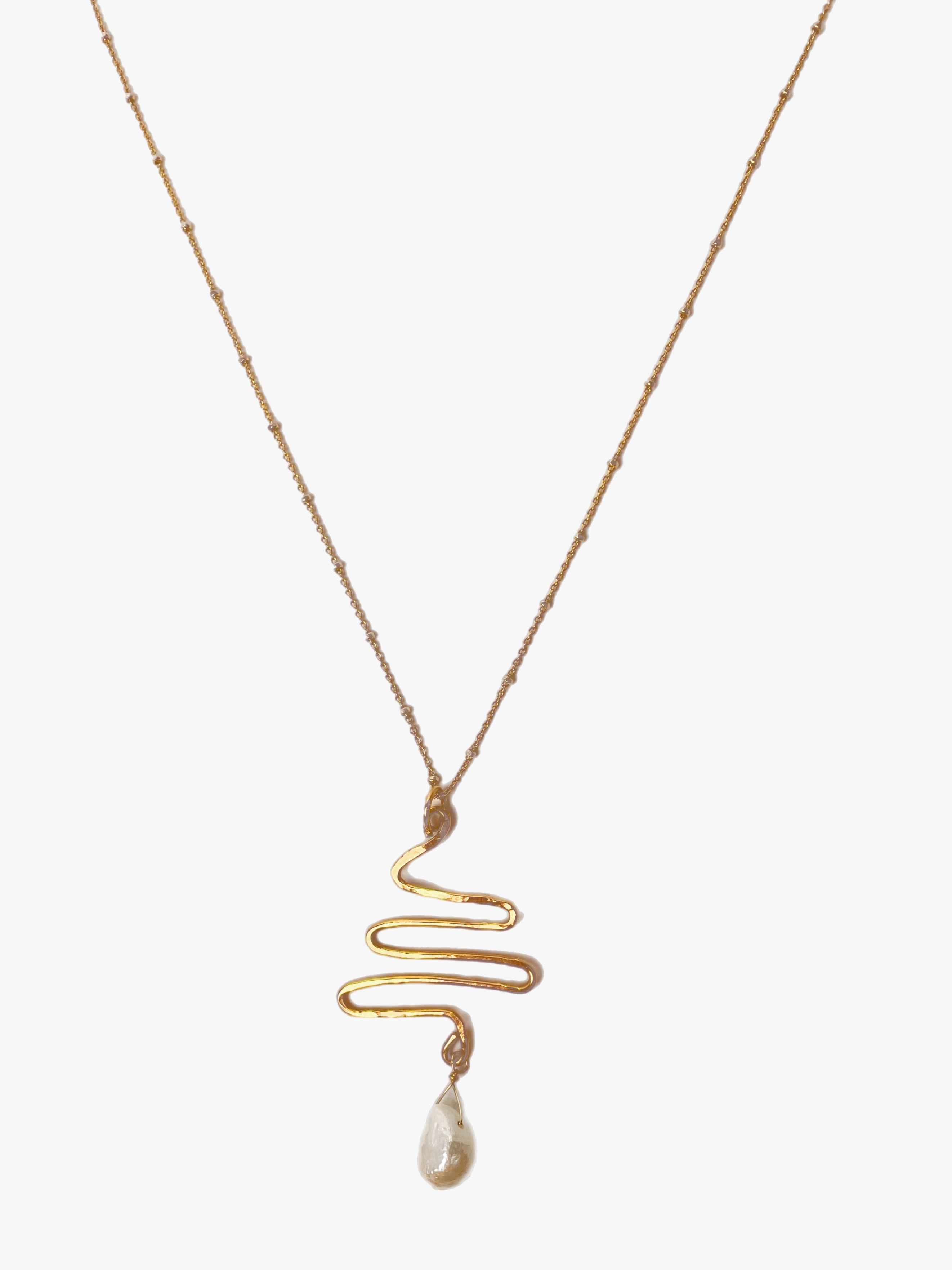 Sue Klein, snake earrings with pearl – Our Gallery Store